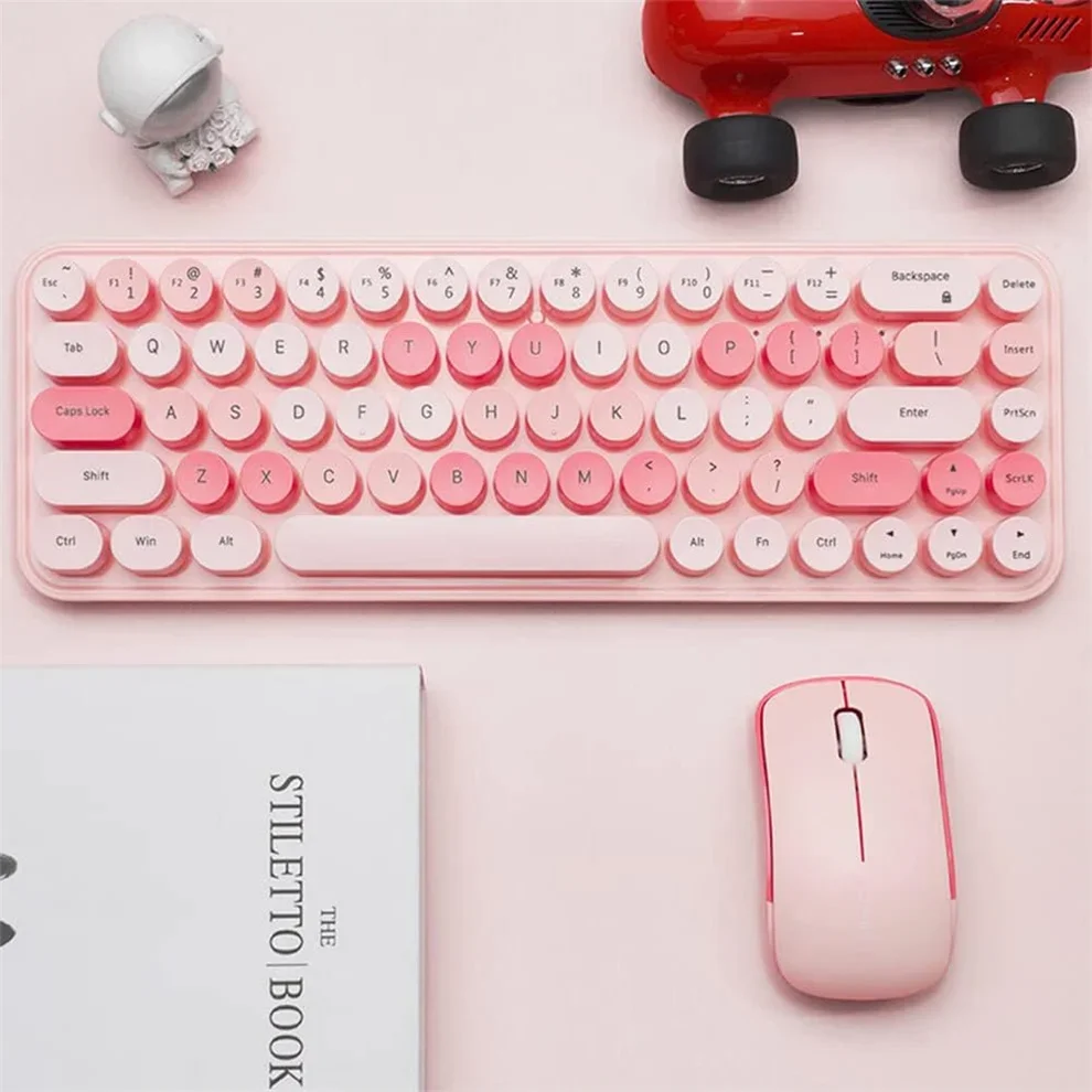 Kawaii Candy Pastel Colorful Wireless Keyboard Set - KawaiiKeys