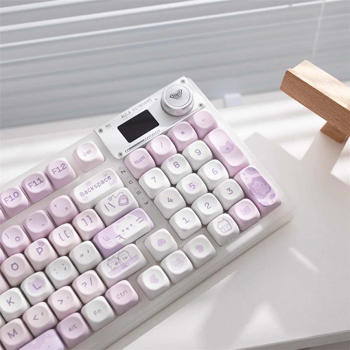 Kawaii Cat Tea Party Pastel Mao Profile Keycaps (132 Keys) - KawaiiKeys