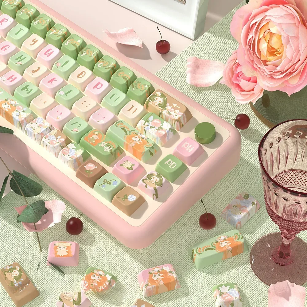Kawaii Forest Garden Themed MDA Profile Keycaps (158 Keys) - KawaiiKeys