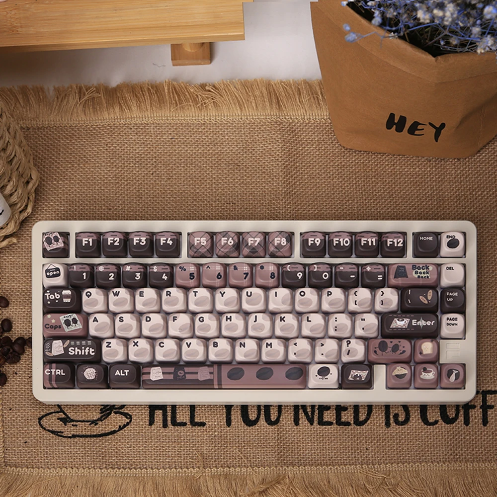 Kawaii Keys Cafe Themed Coffee Mao Profile Keycaps (131 Keys) - KawaiiKeys