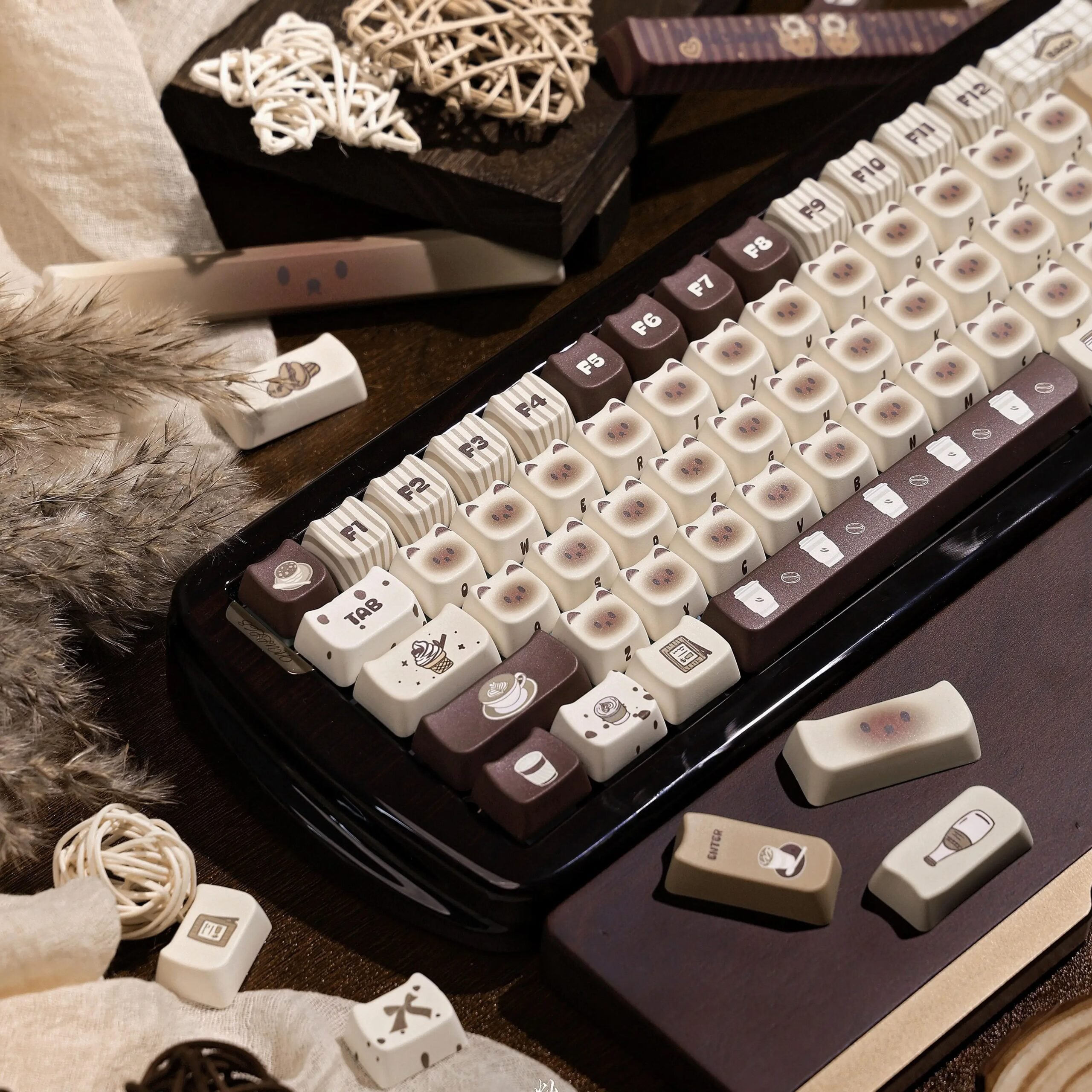 Kawaii Keys Cat Coffee Cafe Keycaps - Special Edition - KawaiiKeys