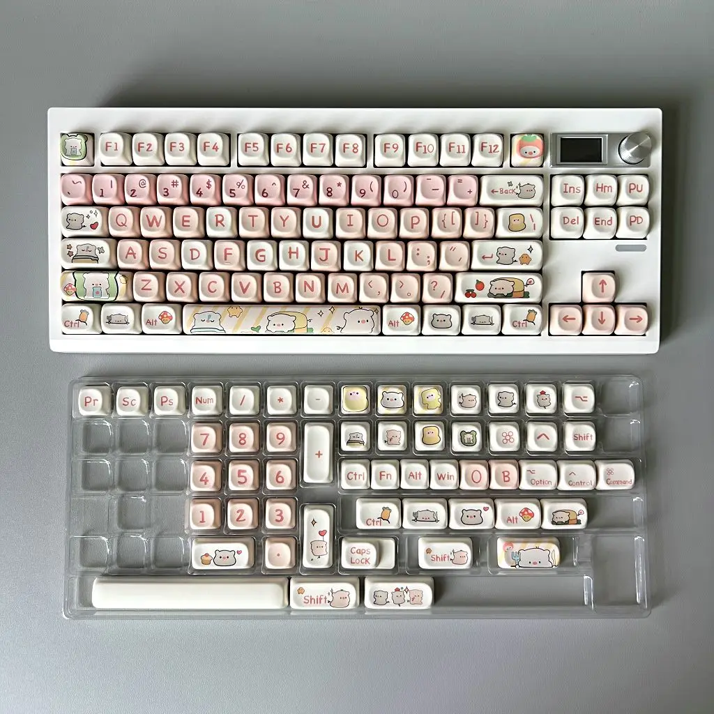 Kawaii Keys Piggy Theme Pink Pastel Keycaps (138 keys) - KawaiiKeys