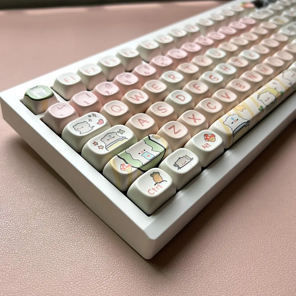 Kawaii Keys Piggy Theme Pink Pastel Keycaps (138 keys) - KawaiiKeys