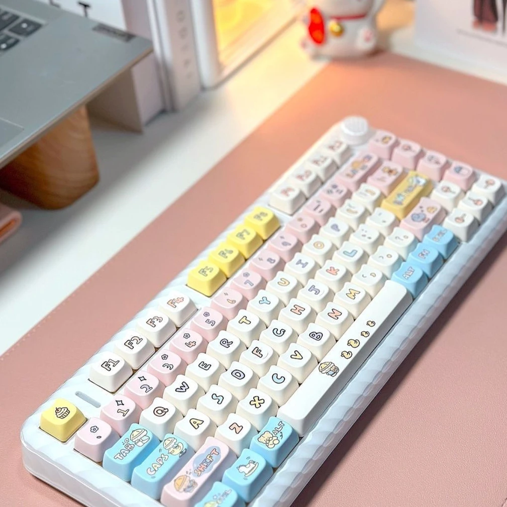Kawaii Kindergarten Puppy Pastel Mao Profile Keycaps (138 Keys ...