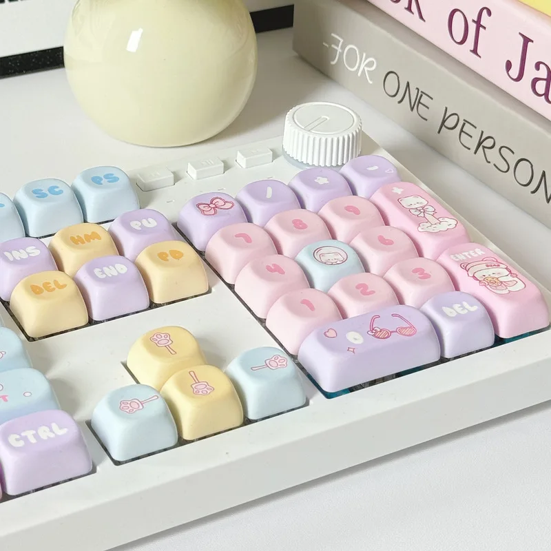 Kawaii Mao Profile Candy Theme Bear Pastel Keycaps (131 Keys) - KawaiiKeys